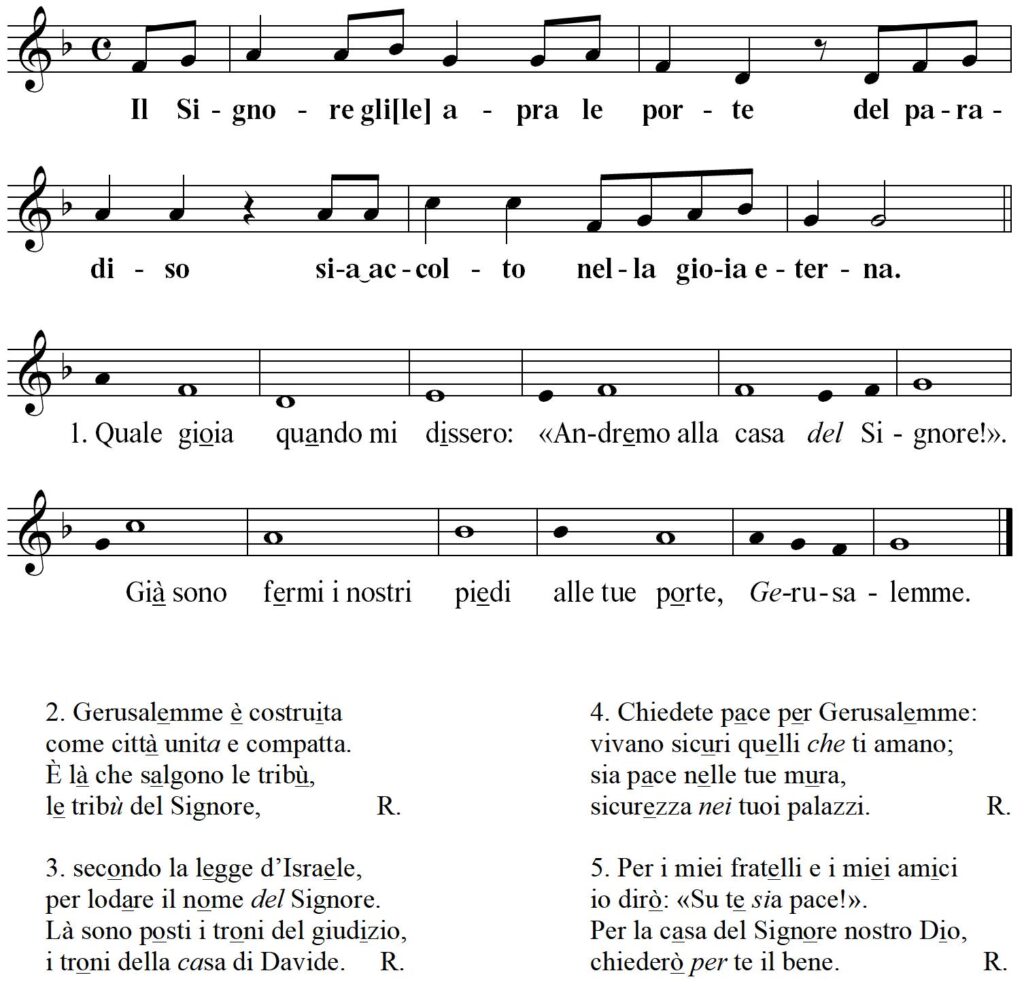 Canti per le liturgie esequiali e per i defunti - Ufficio Liturgico